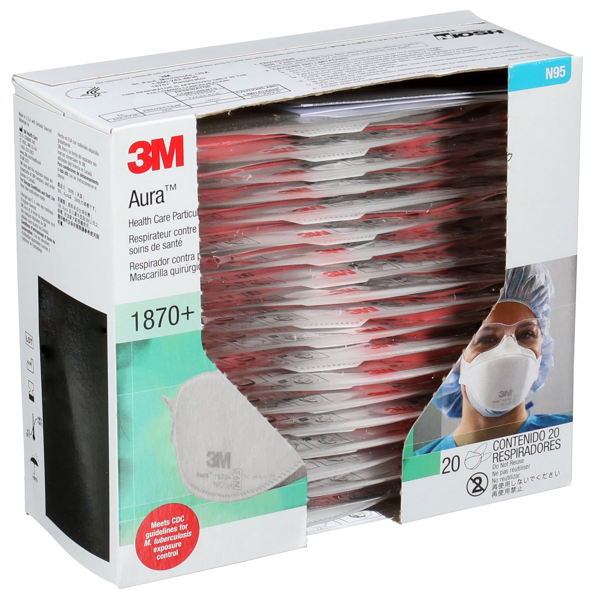 3M Canada Aura 1870+ NIOSH N95 Respirator 7100232516 7100235156
