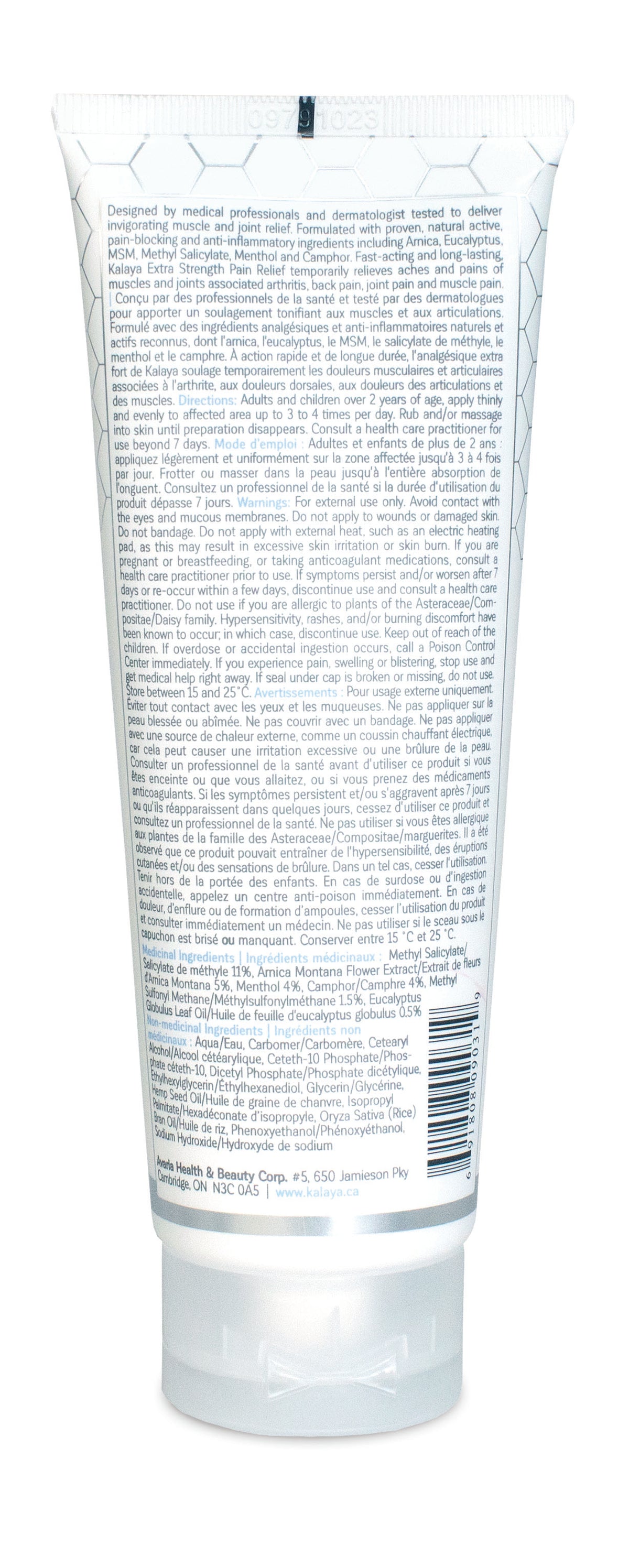 KaLaya 6x Extra Strength Pain Relief Cream Compound - Made in Canada