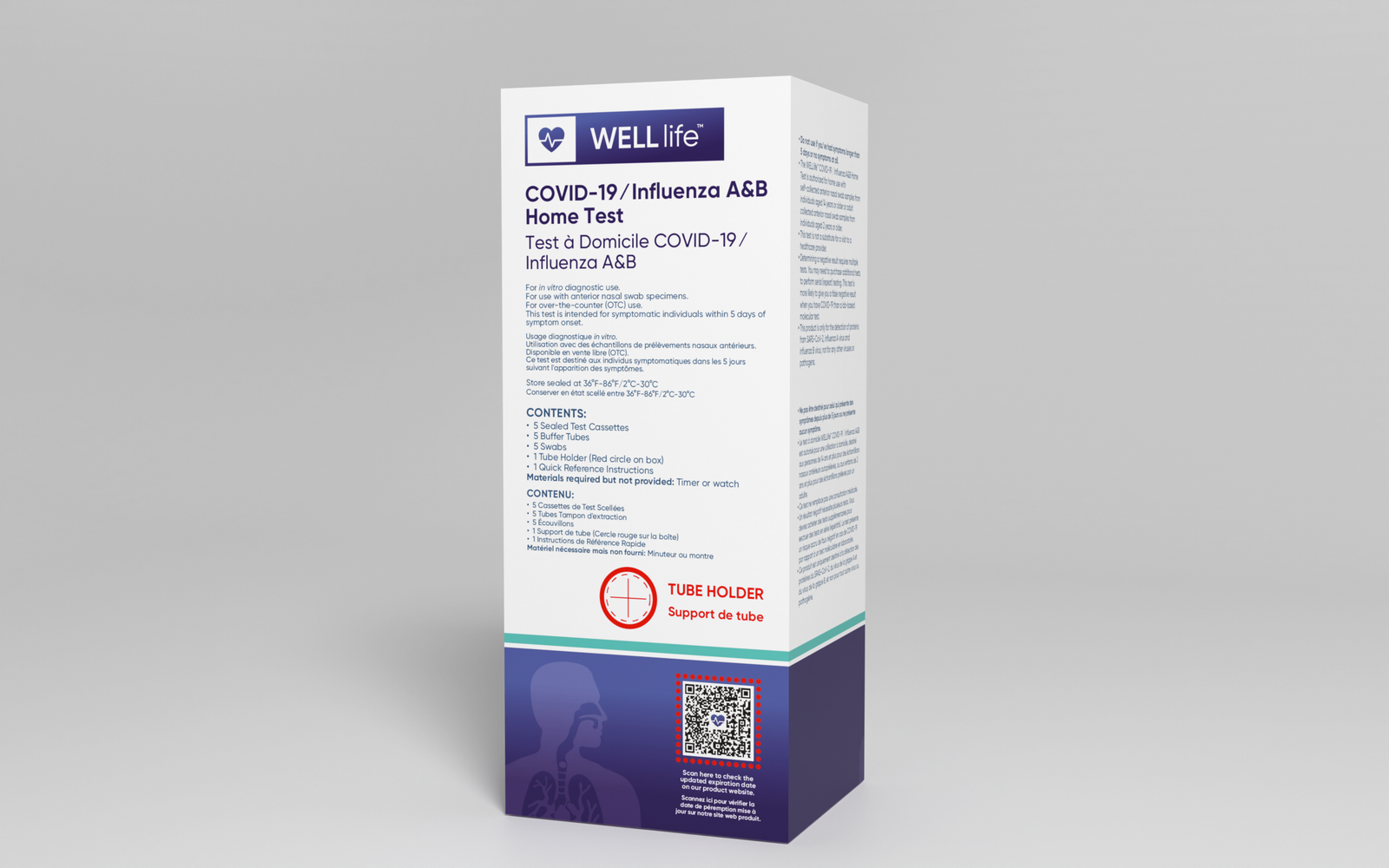 Well Life COVID-19 and Flu Home Combo Rapid Antigen Test (5 pcs)