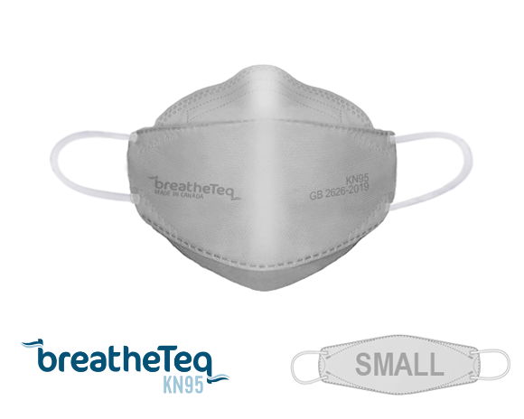 BreatheTeq KN95 Small Grey Respirator Mask - Made in Canada – Canada ...